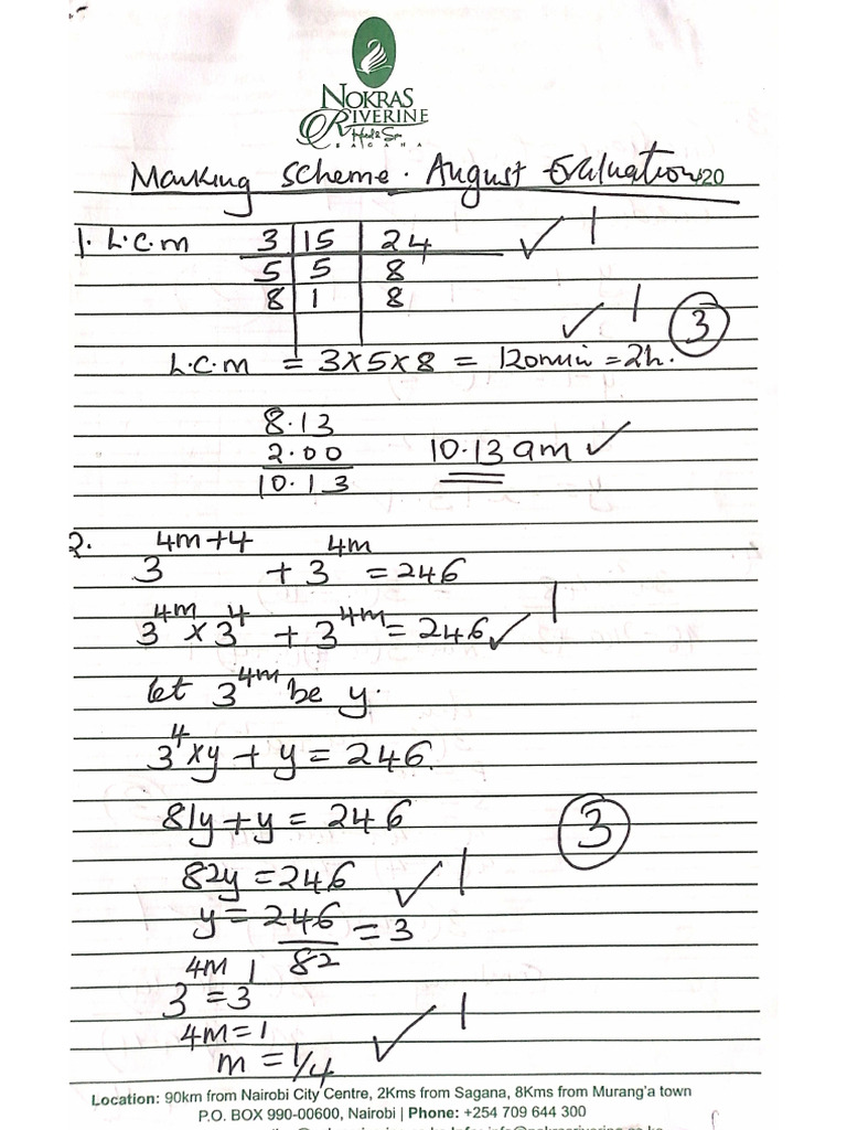 Marking Scheme | PDF