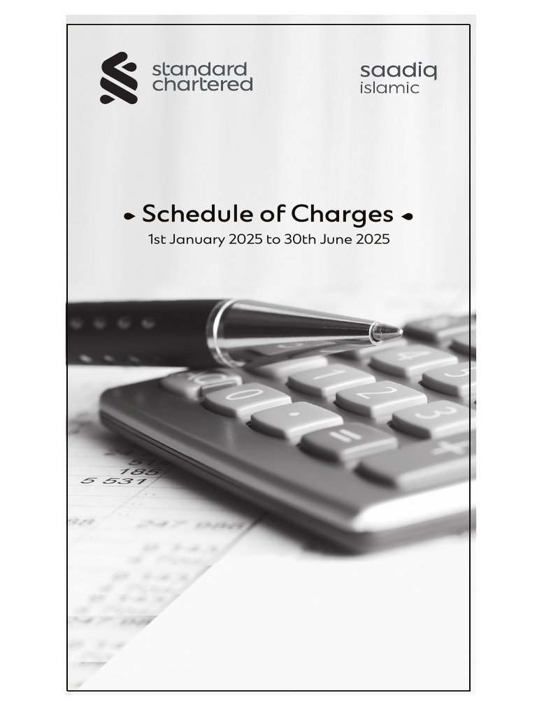 Standard Chartered Charges 2025 Update | PDF | Cheque | Banks