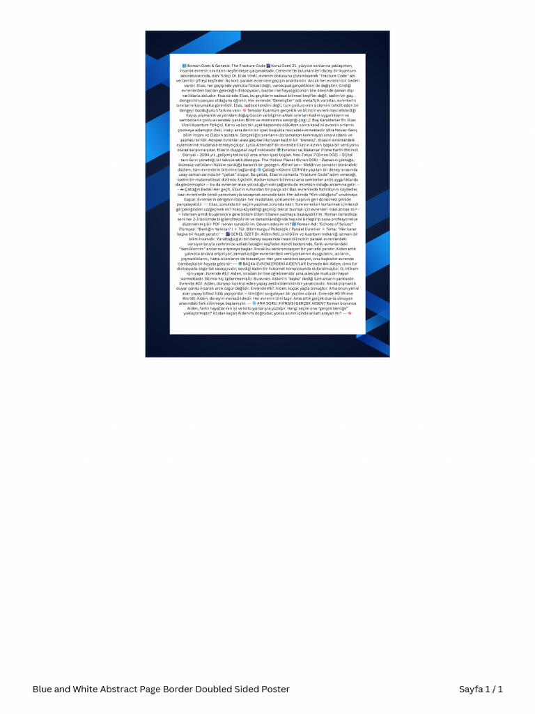 Blue and White Abstract Page Border Doubled Sided Poster - 20250615 ...