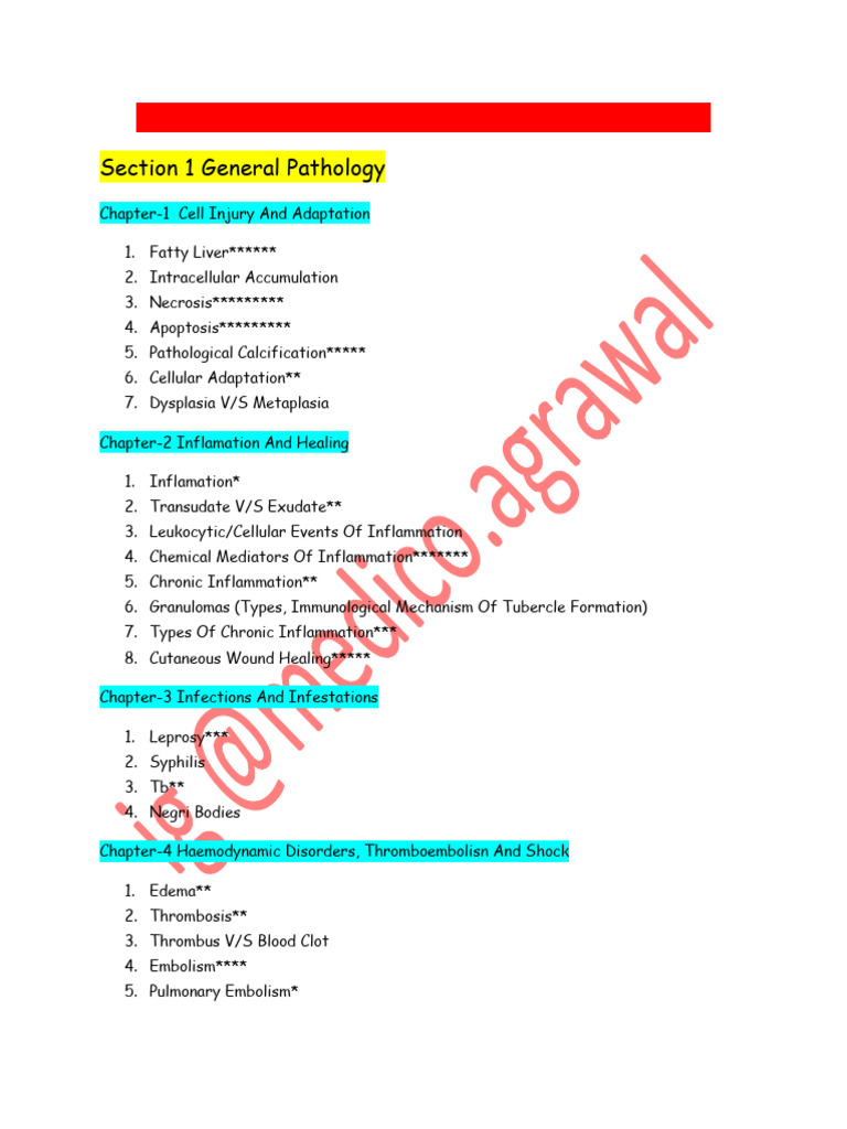 Pathology Imp Topics PDF | PDF | Anemia | Inflammation