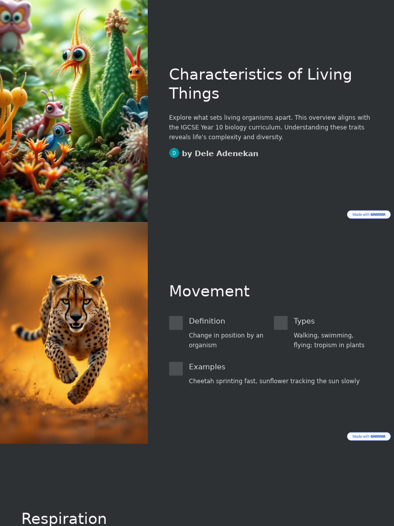 Characteristics of Living Things | PDF | Reproduction | Biology