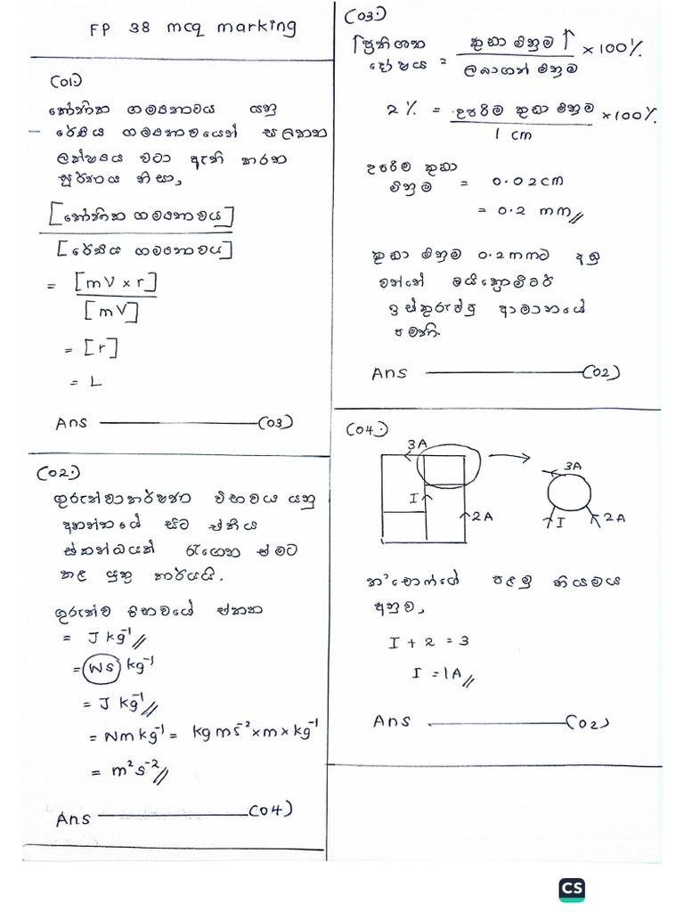 2025 FP 38 MCQ Marking | PDF