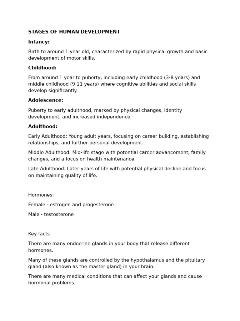 Stages of Human Development | PDF