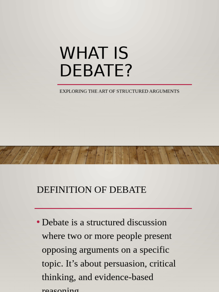 Understanding the Art of Debate | PDF | Argument | Reason