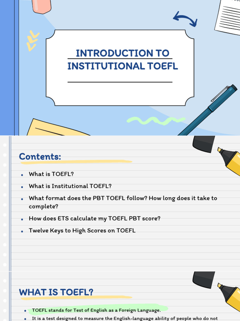 Understanding Institutional TOEFL ITP | PDF | Test Of English As A ...