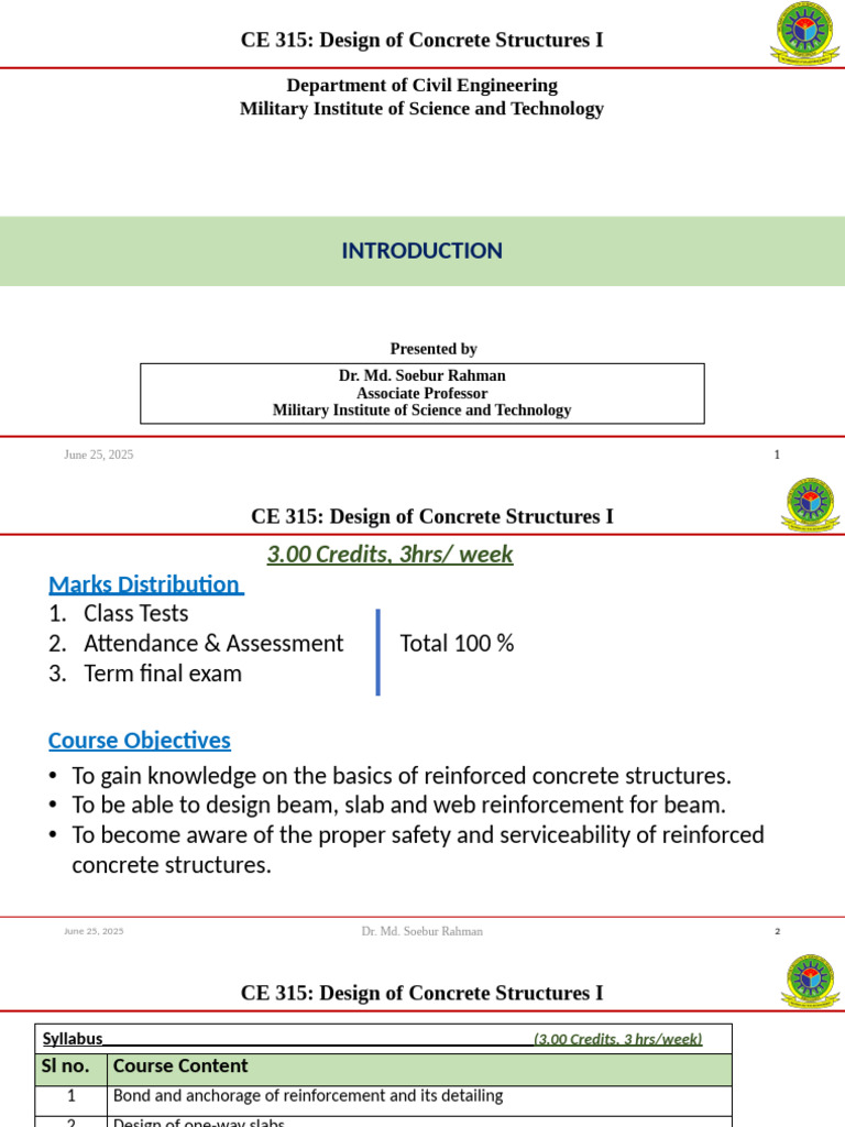 CE-315 Intro Slide | PDF