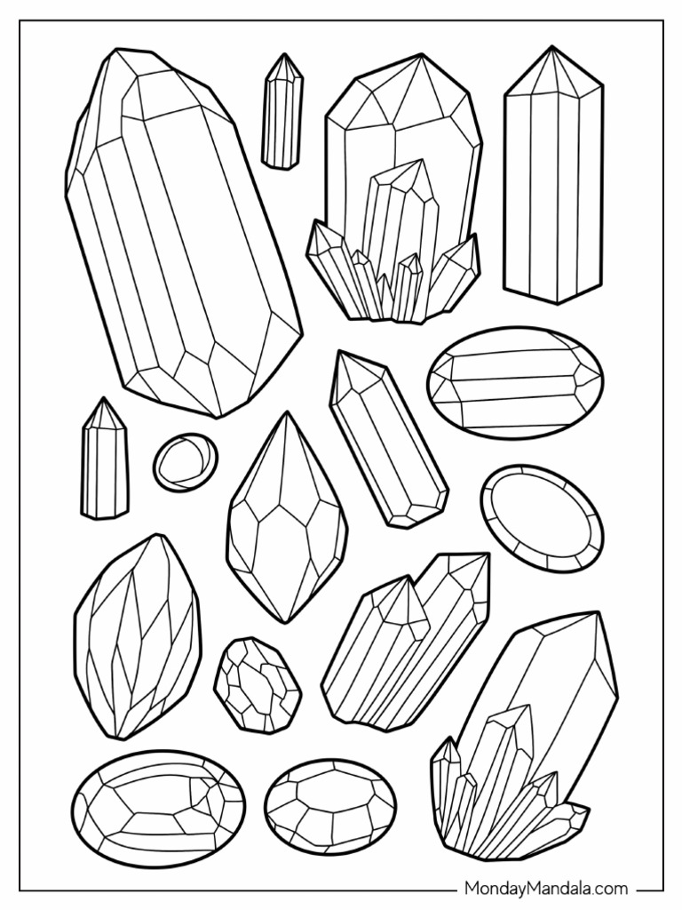 Quartz Crystal Variety Coloring Page For Kids | PDF