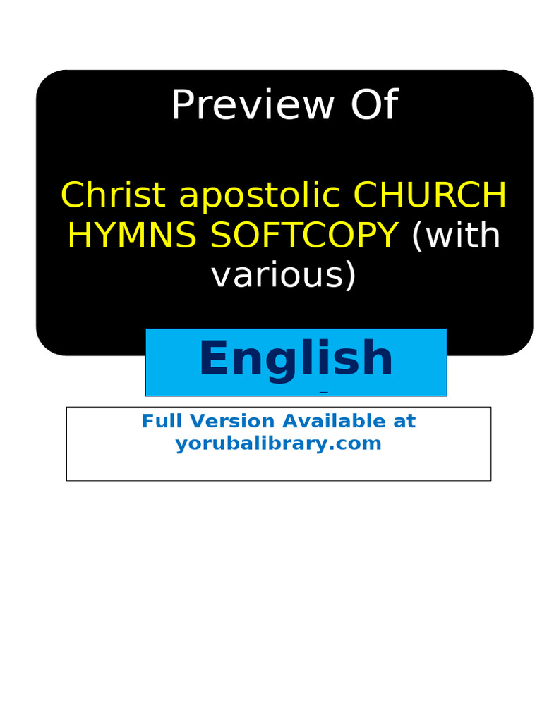 Cac Hymn English Version | PDF | Religious Belief And Doctrine