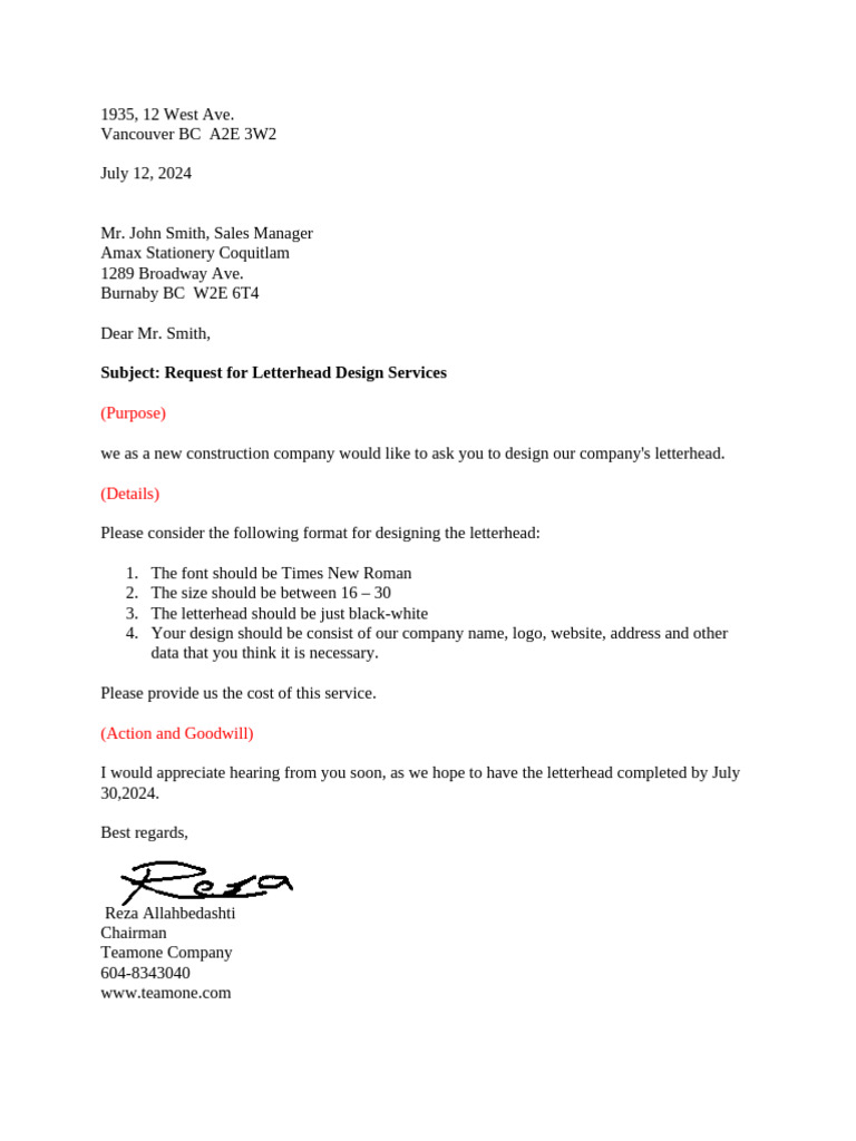Letterhead Request | PDF