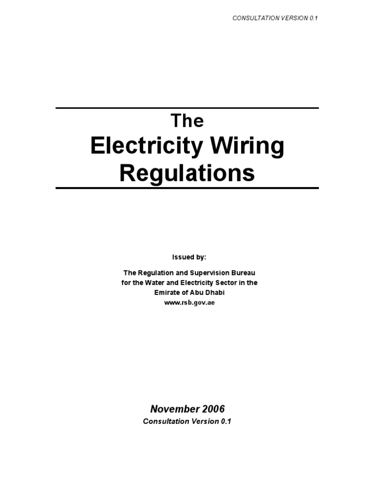 Abu Dhabi Electricity Wiring Regulations | PDF | Electrical Wiring ...