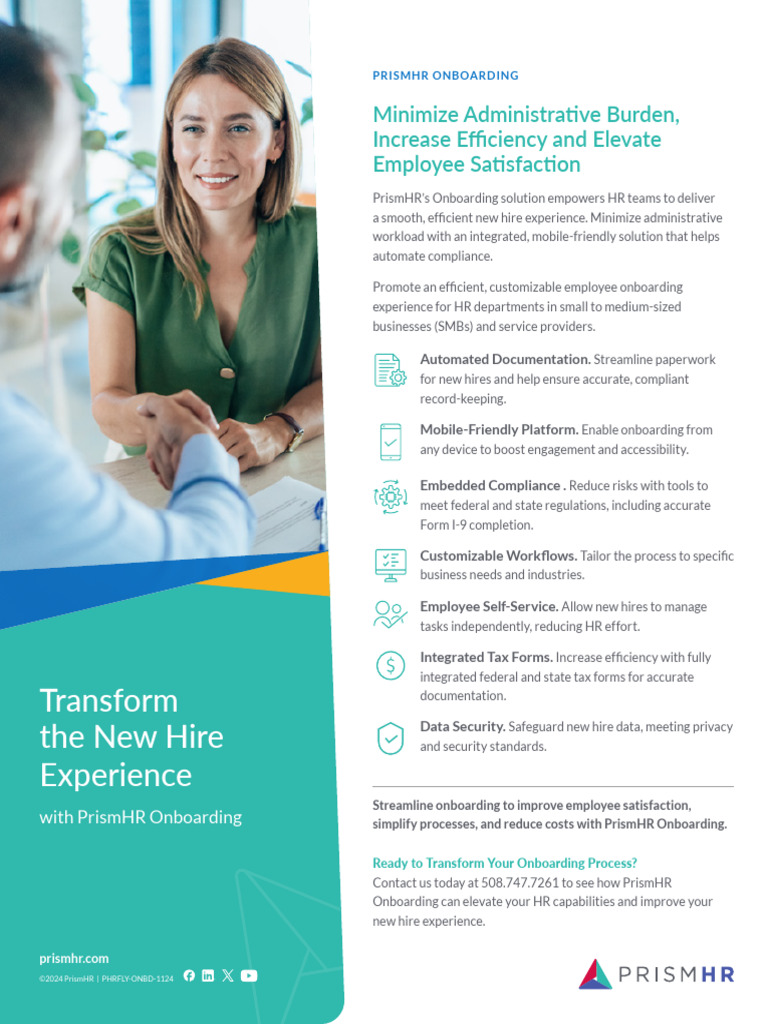 PrismHR HCM Onboarding Flyer 2 | PDF | Human Resource Management ...