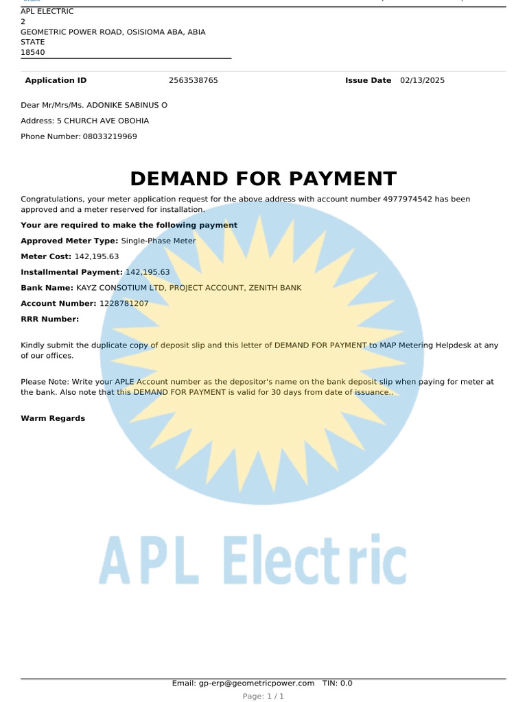 Adonike Sabinus o Demand Note | PDF