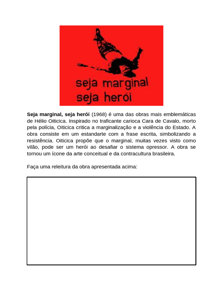 Atividade Seja Marginal Seja Heroi | PDF
