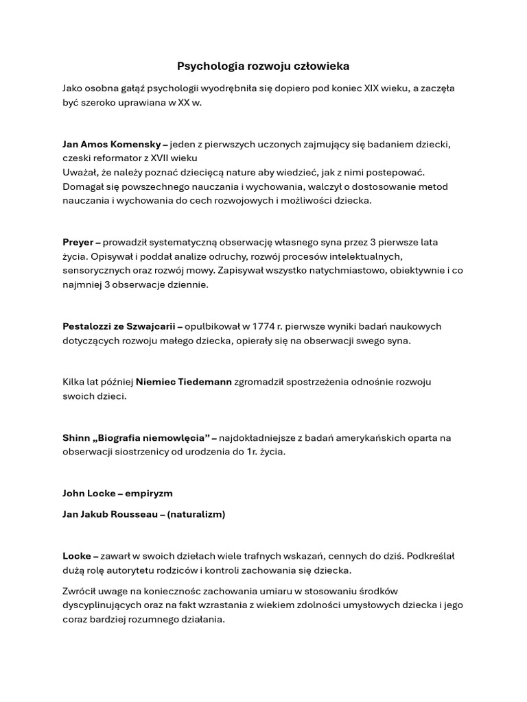 Psychologia Rozwoju Człowieka - Wstęp | PDF