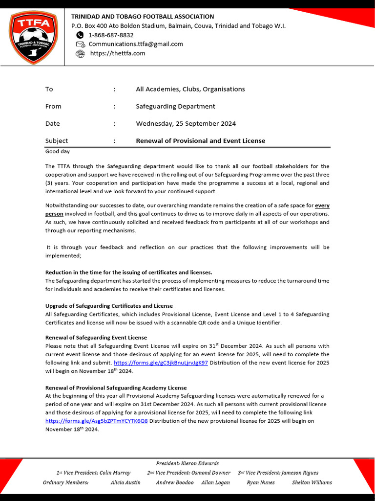Safeguarding License Renewal Notice | PDF