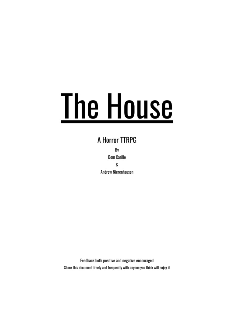 The House Main Rulebook | PDF
