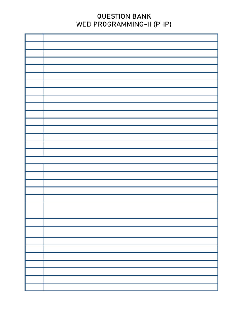 PHP Question Bank of Unit 1 and Unit 2 | PDF