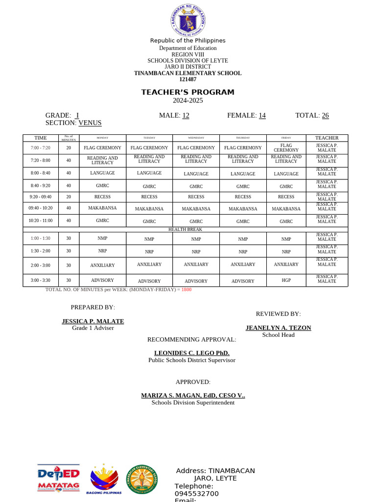 Class and Teachers Program 1 | PDF | Asia | Government Related Organizations