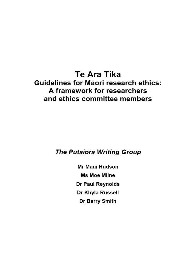 Te Ara Tika: Māori Research Ethics Guidelines | PDF | Māori | New Zealand
