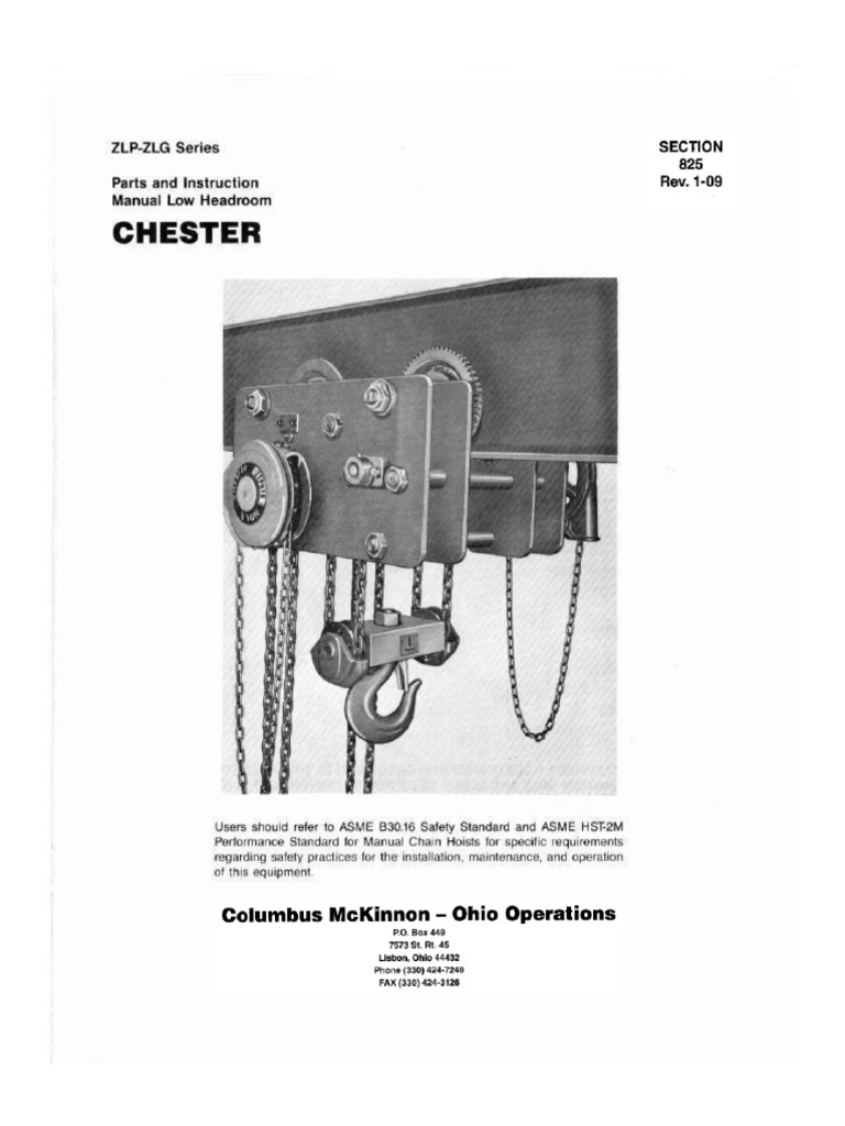 OHIO Hoists Operations Manual | PDF