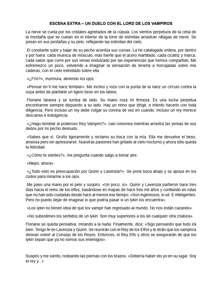 Escena Extra - Un Duelo Con El Lord de Los Vampiros | PDF