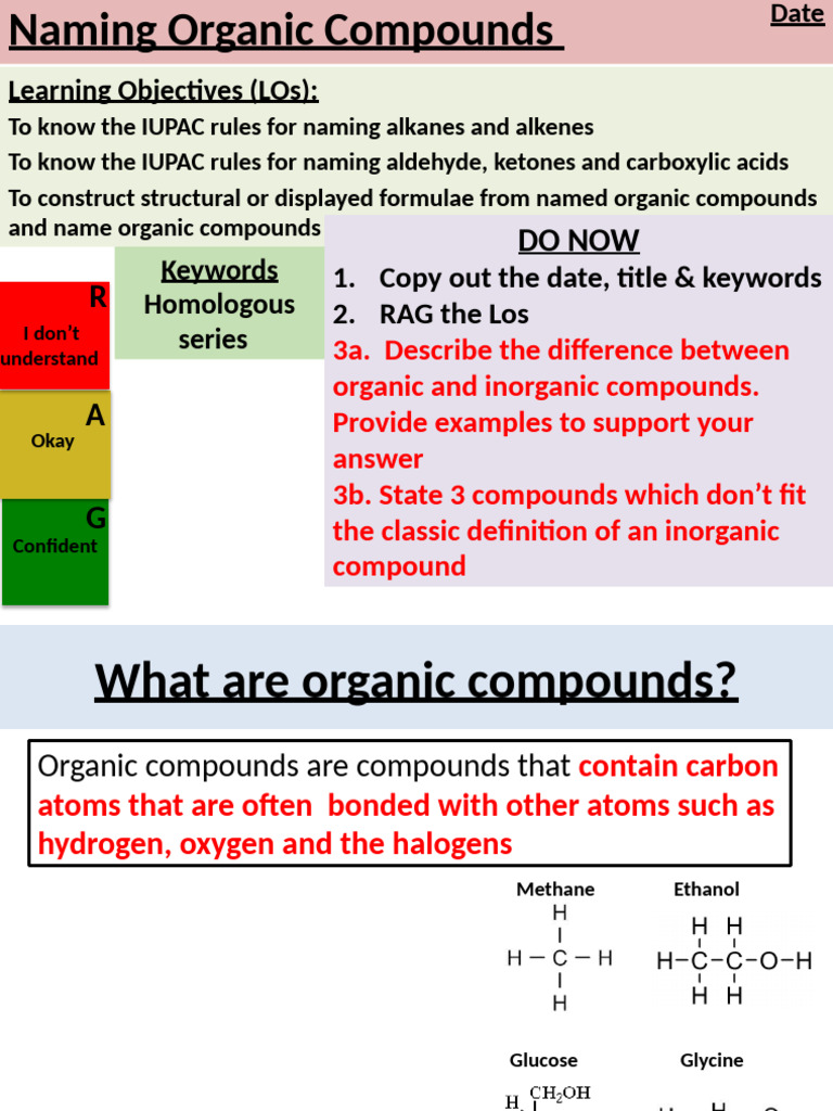 Naming Organic Compounds | PDF | Functional Group | Alkene
