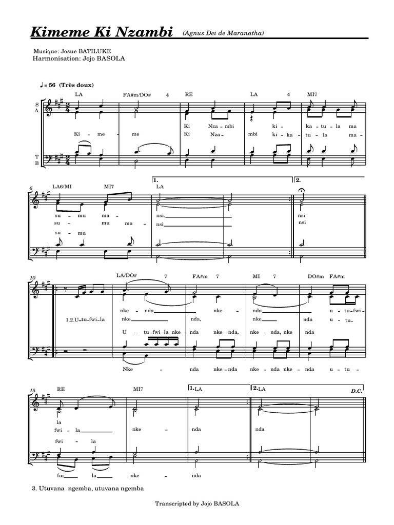 Agnus Dei Sheet Music by Josue Batiluke | PDF