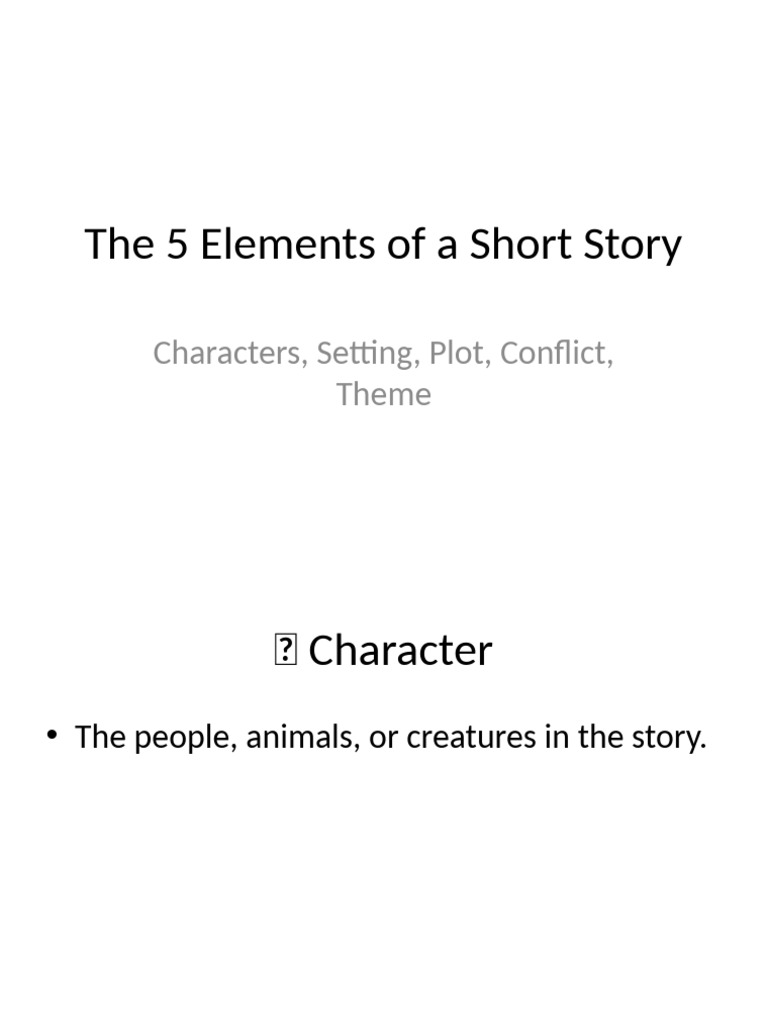 5 Elements Short Story Presentation | PDF