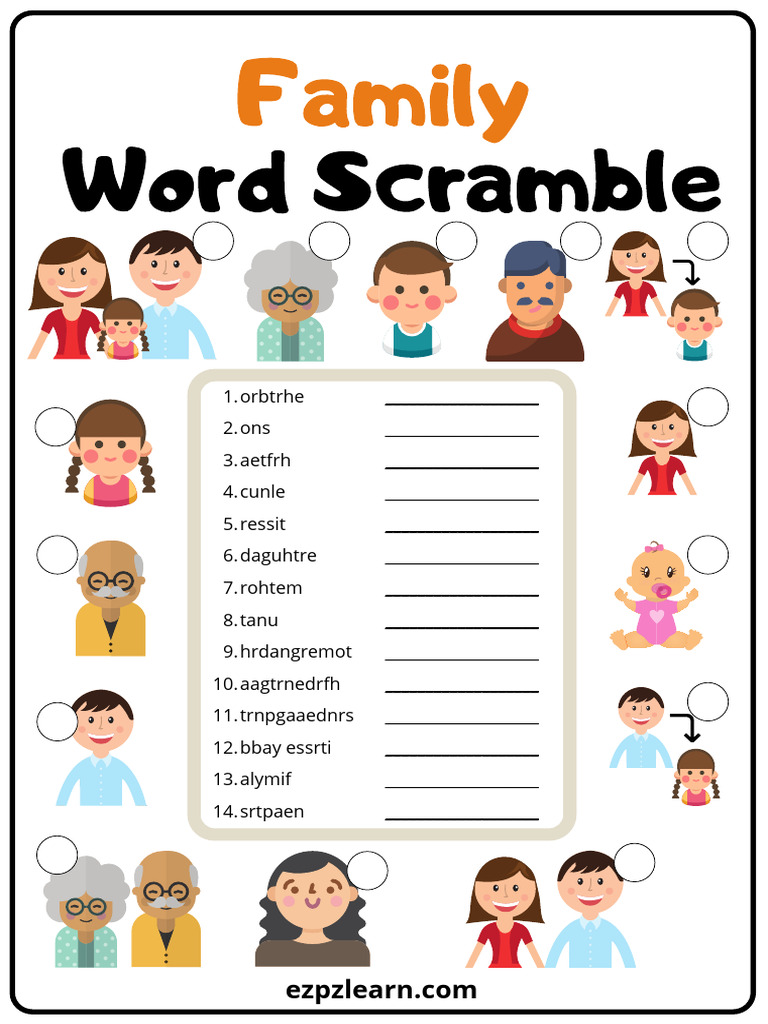 Family Scramble 3 With Photo | PDF