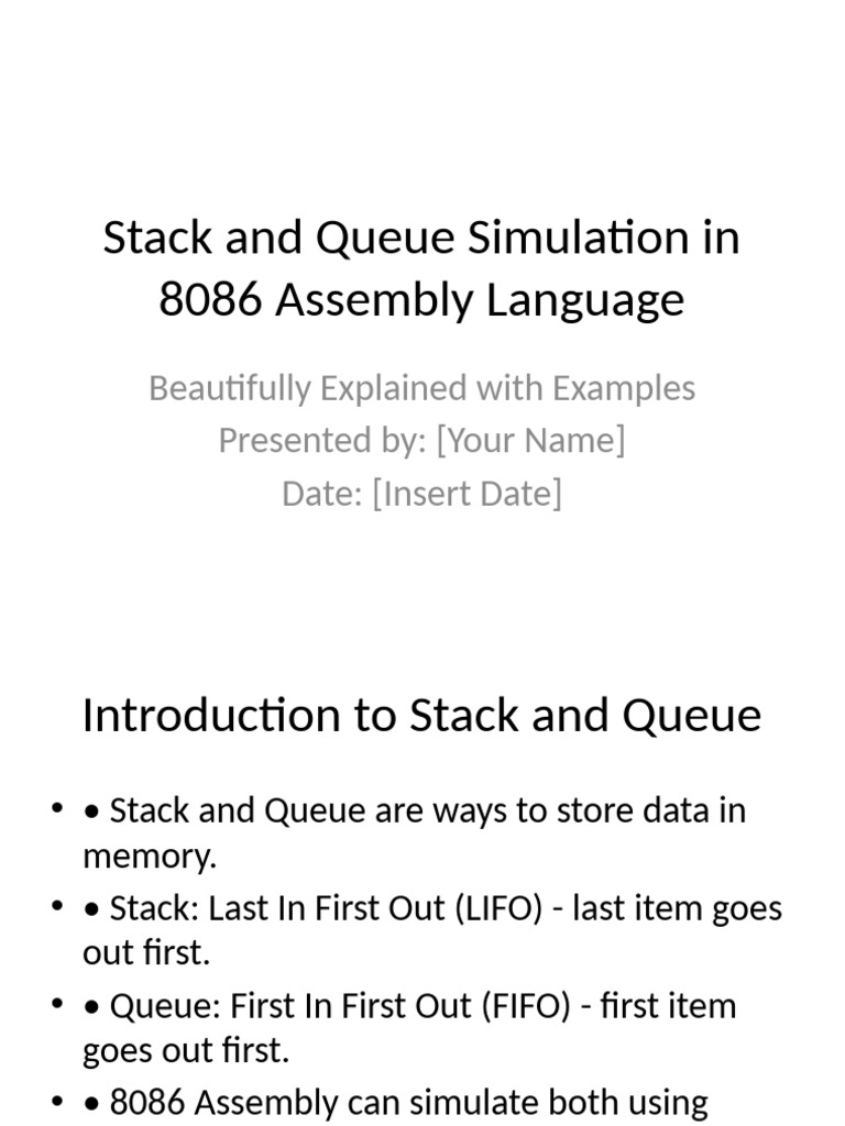 8086 Stack Queue Simulation Styled | PDF