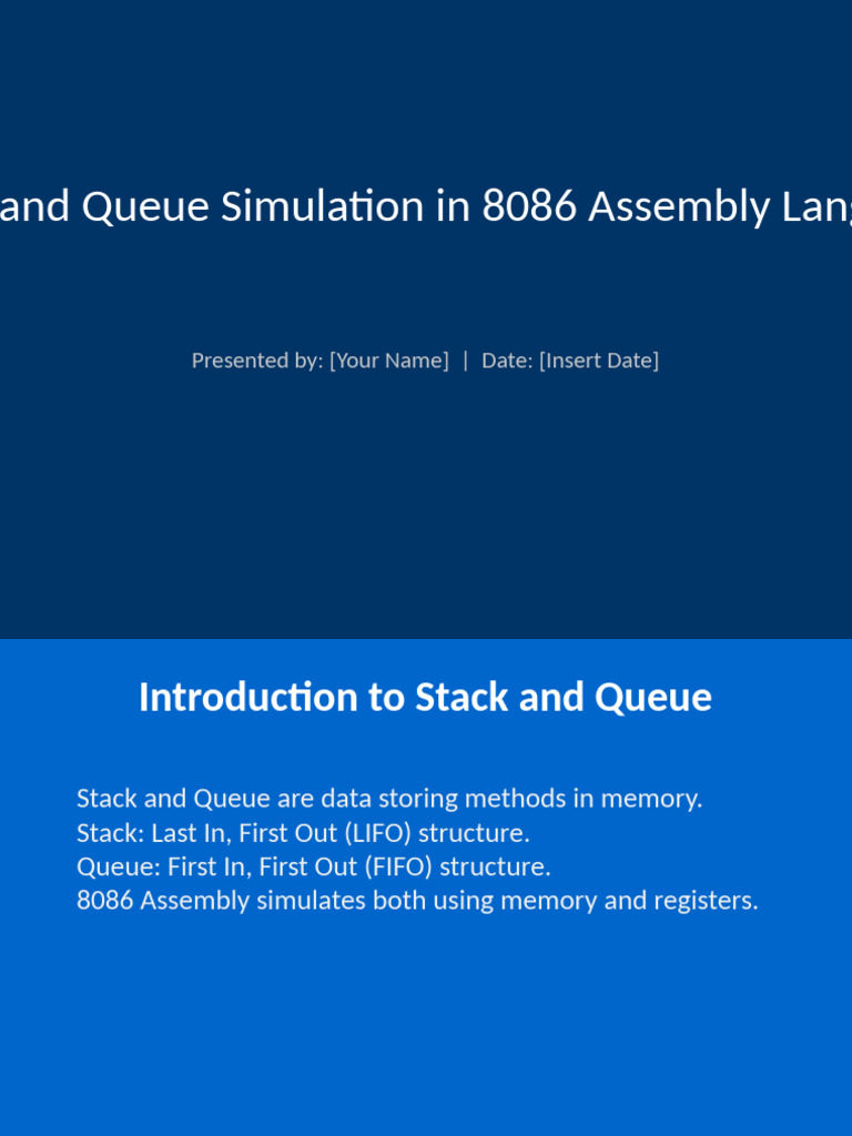 Aesthetic 8086 Stack Queue Simulation | PDF