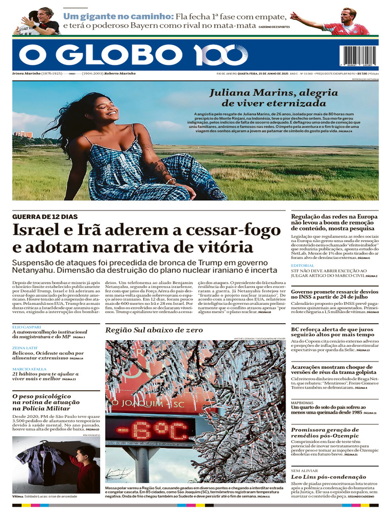 O Globo - 250625 | PDF | Irã | Israel