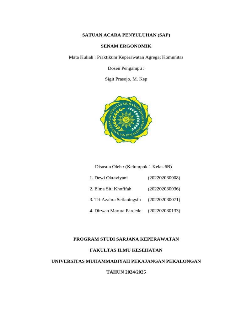 Sap Senam Ergonomik | PDF