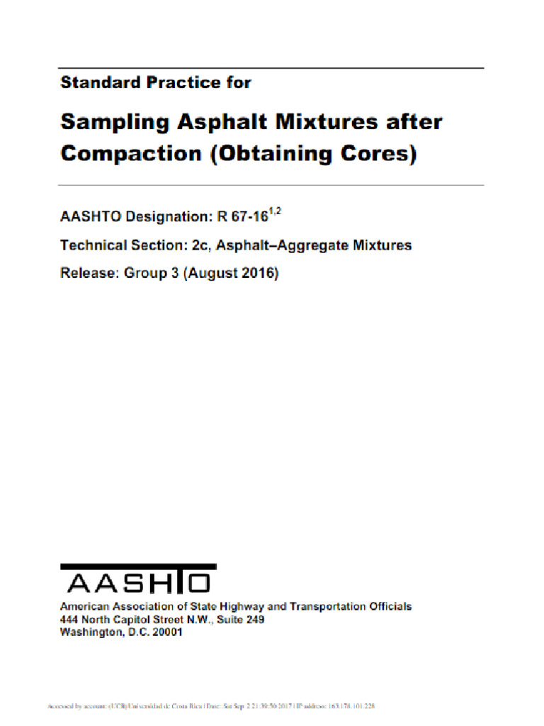 Aashto R67 | PDF