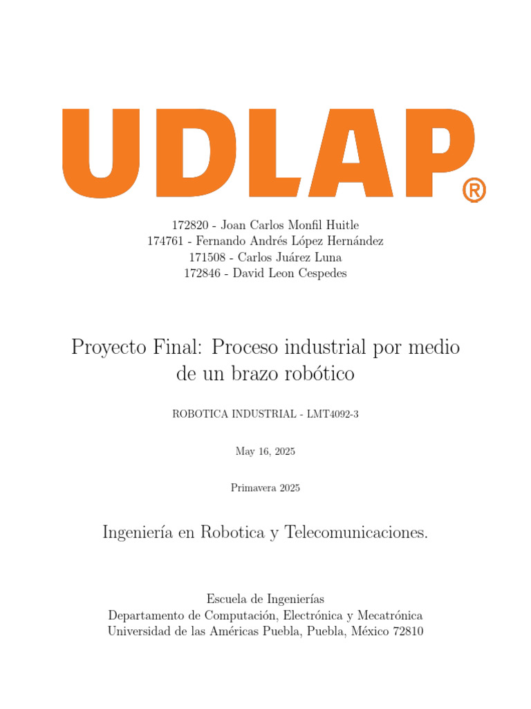 Proyecto___Robotica_Industrial | PDF | Arduino | Robot