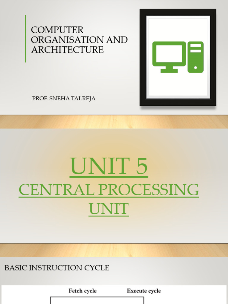 5) COA - Unit5 - ProfSnehaTalreja - Notes | PDF | Central Processing ...