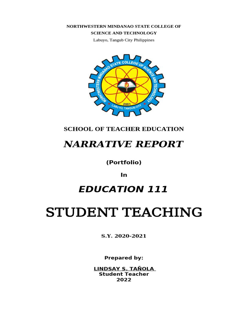 Student Teaching Narrative Report 2021 | PDF | Kitchen | Teachers