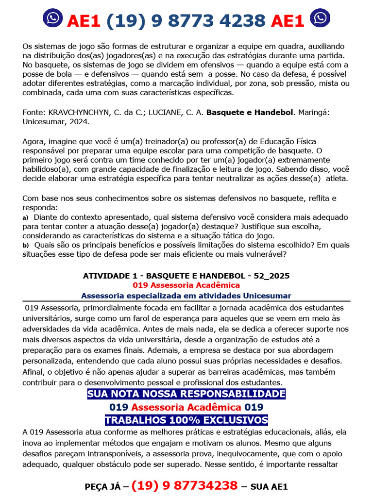 AE1 AE1: Basquete e Handebol | PDF