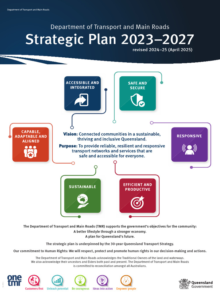 TMR Strategic Plan 2023-2027 Overview | PDF | Cost Of Living | Transport