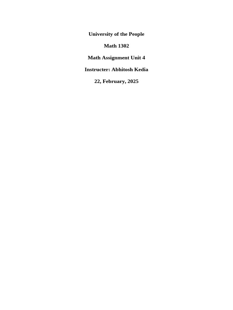 Math 1302 Math Assignment Unit 4 | PDF | Recurrence Relation | Function ...