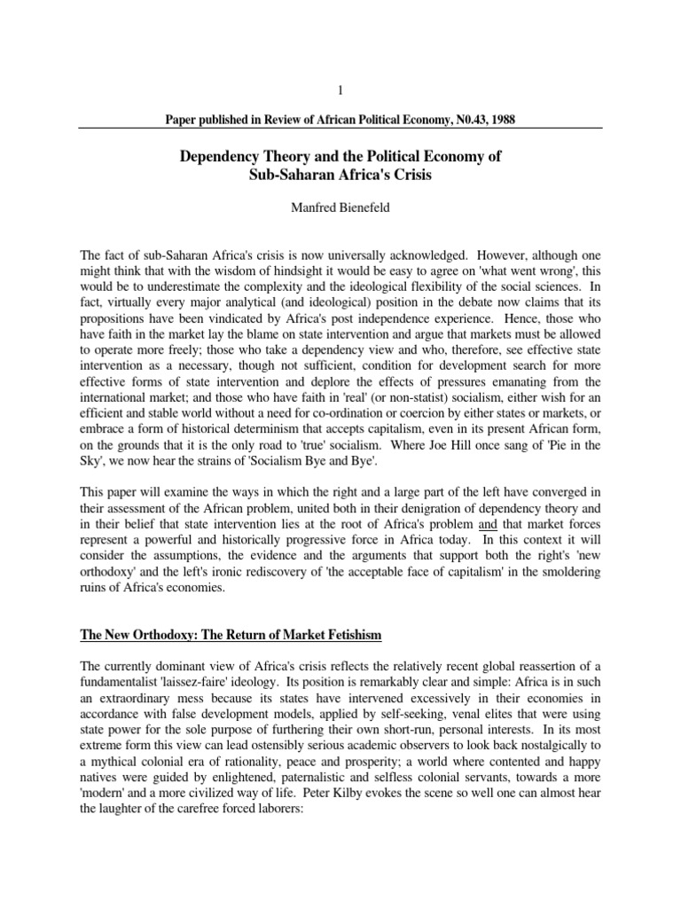 Dependency Theory and The Political Econ | PDF | Socialism | Market (Economics)