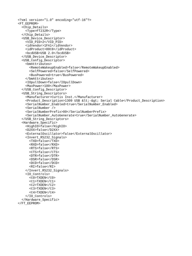 Curtis 1309 USB Driver Details | PDF