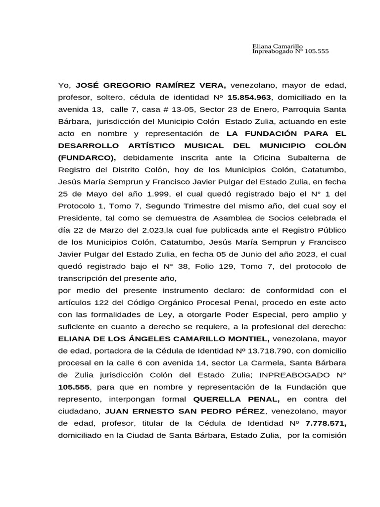 Poder Penal Querella | PDF | Queja | Justicia