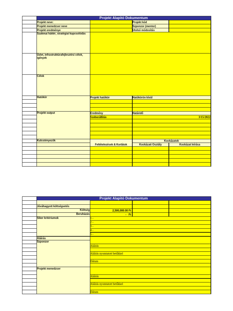 BGE Project Templates Terjedelem Ütemezés | PDF