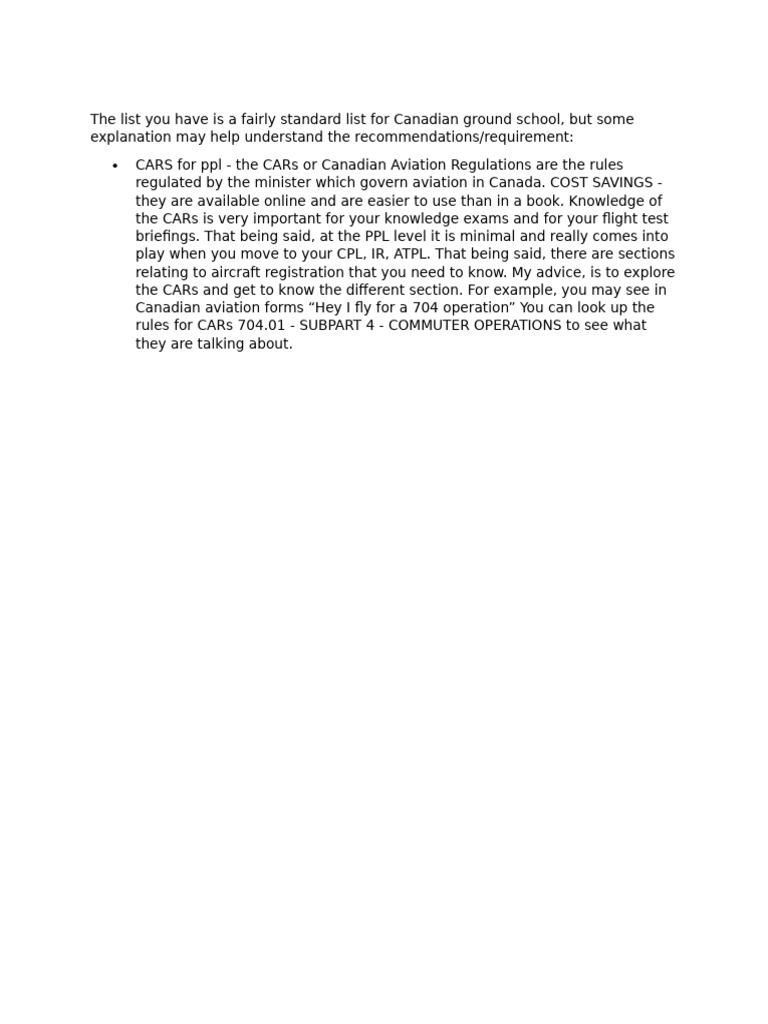 PPL Initial Kit - Regulations | PDF