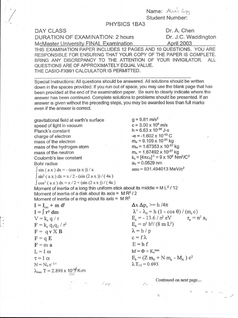 Physics Practice Exam | PDF
