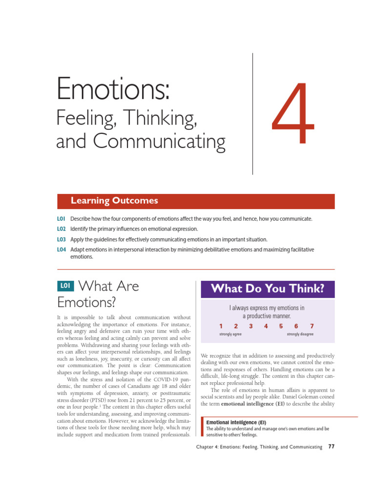 Emotions: Feeling, Thinking, And Communicating | PDF | Extraversion And Introversion | Emotions