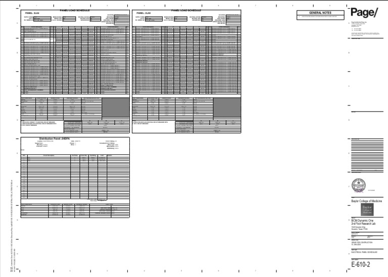 E-610-2 - ELECTRICAL PANEL SCHEDULES - Base | PDF | Mains Electricity | Power Engineering