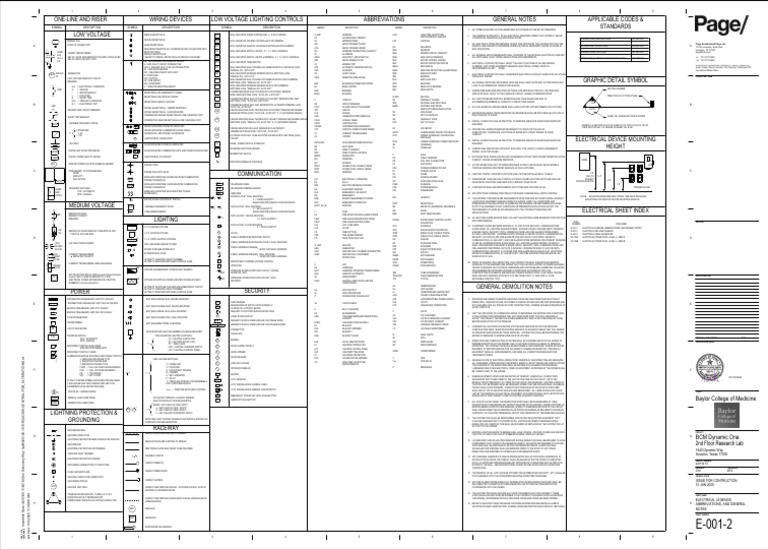E-001-2 - Electrical Legends, Abbreviations, And General Notes - Base ...