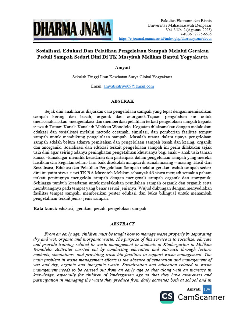 Jurnal Dharma Jnana Vol. 3 No. 2 Hal 104-110 | PDF